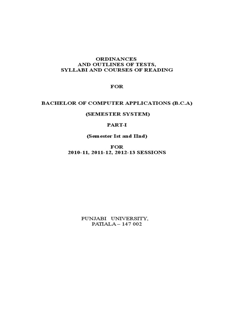 Bca Part I Semester I And Ii Pdf Pointer Computer Programming Matrix Mathematics 