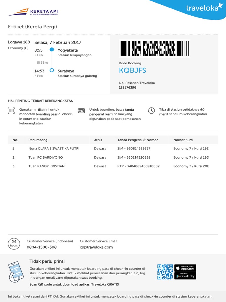 TRAIN AWAY E-Ticket PDF | PDF