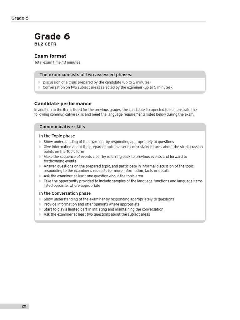 Grade 6 Exam Format | PDF | Test (Assessment) | Phrase