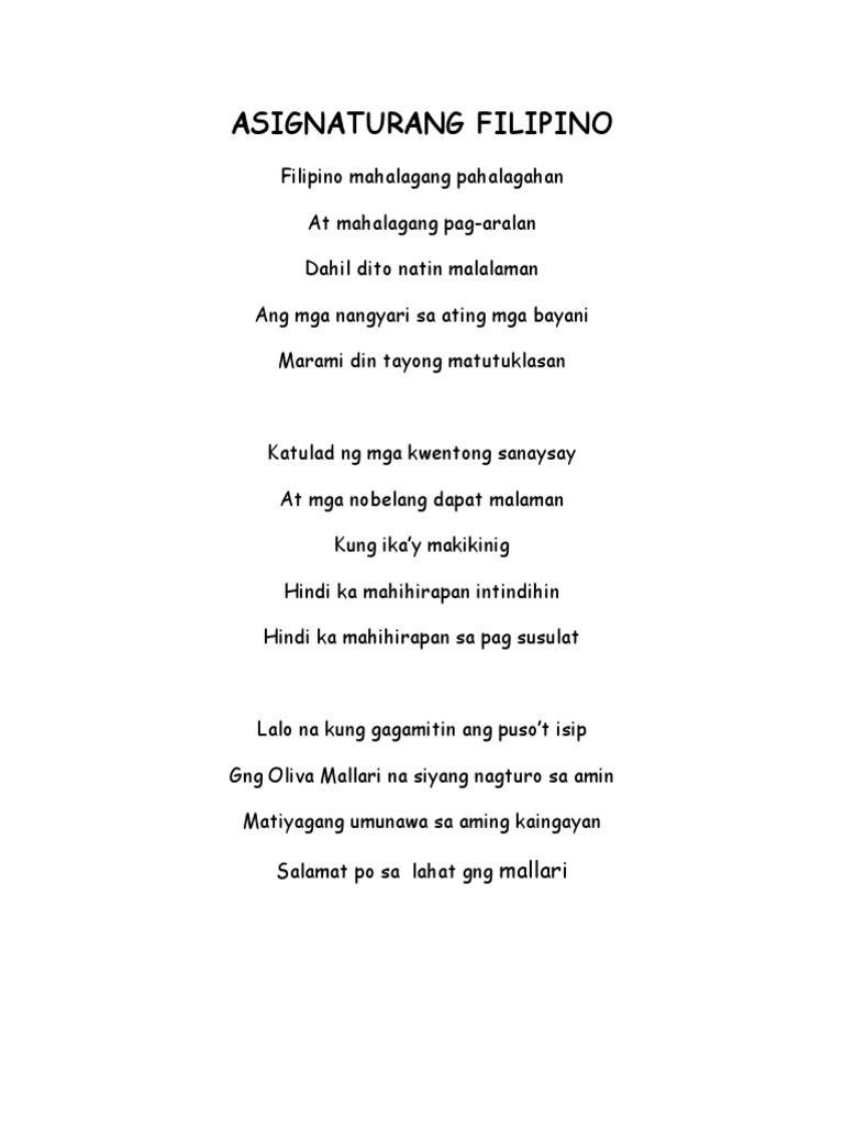 Asignaturang Filipino | PDF