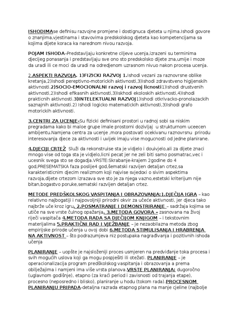 Metodika Predskoskog Vaspit | PDF