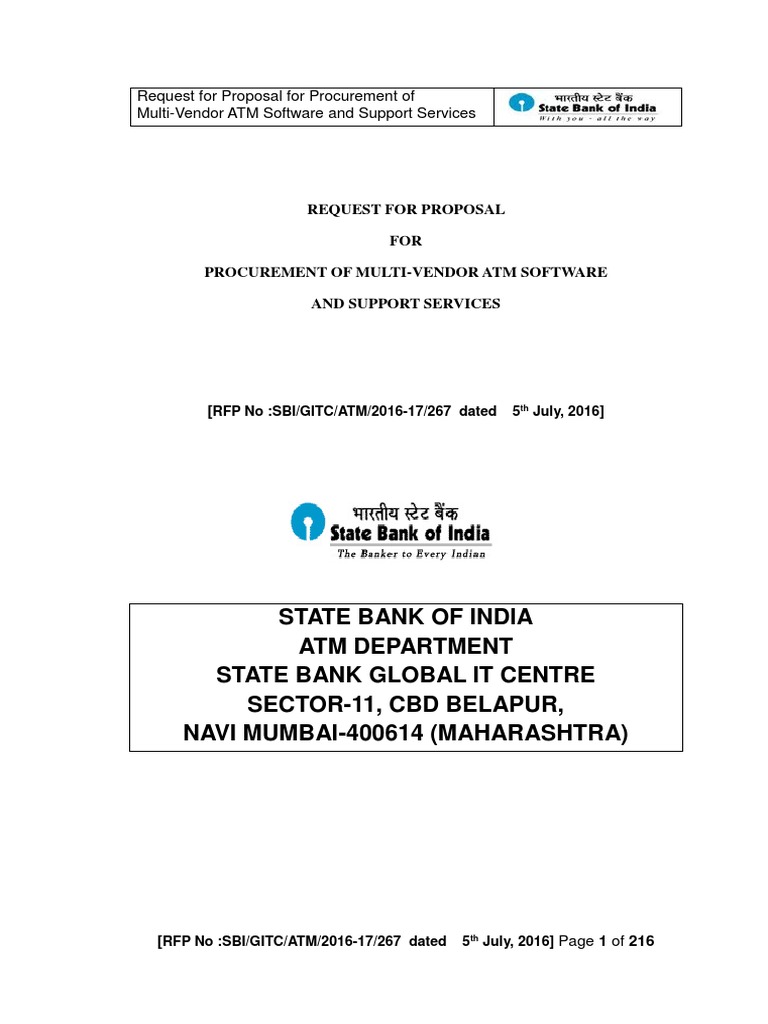 Request For Proposal | PDF | Request For Proposal | Automated Teller ...