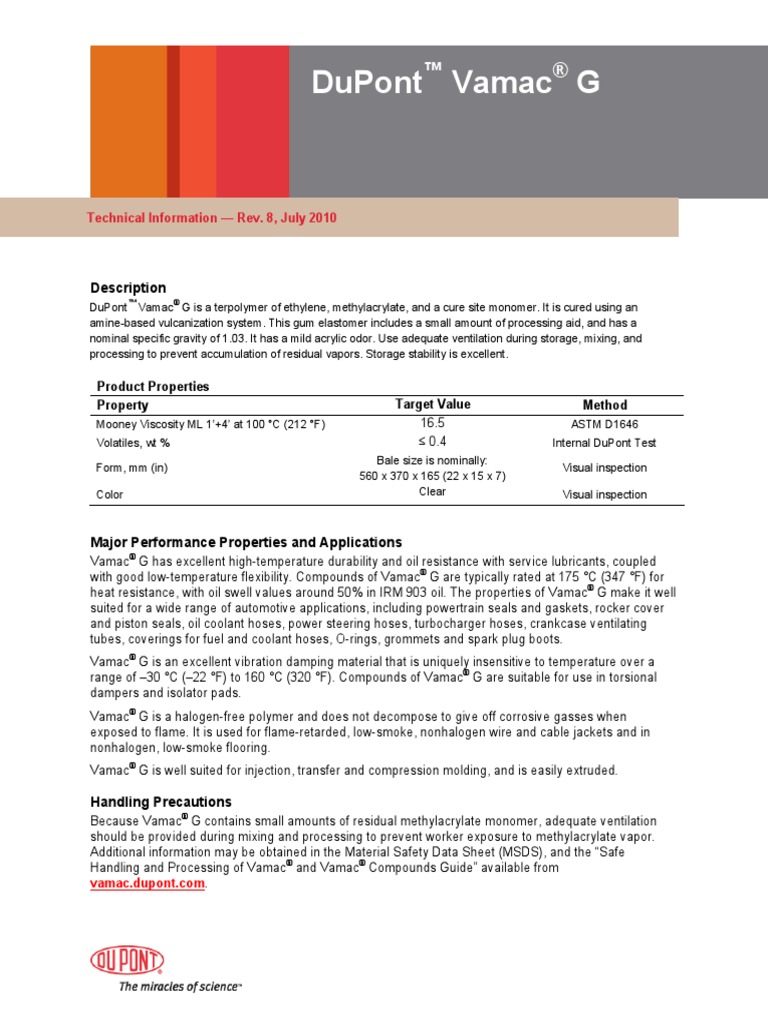 Vamac G Aem | PDF | Strength Of Materials | Ultimate Tensile Strength