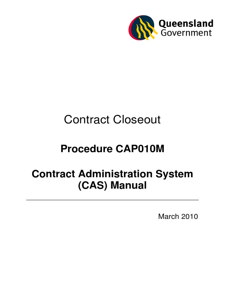 Contract CloseOut 01 | General Contractor | Project Manager
