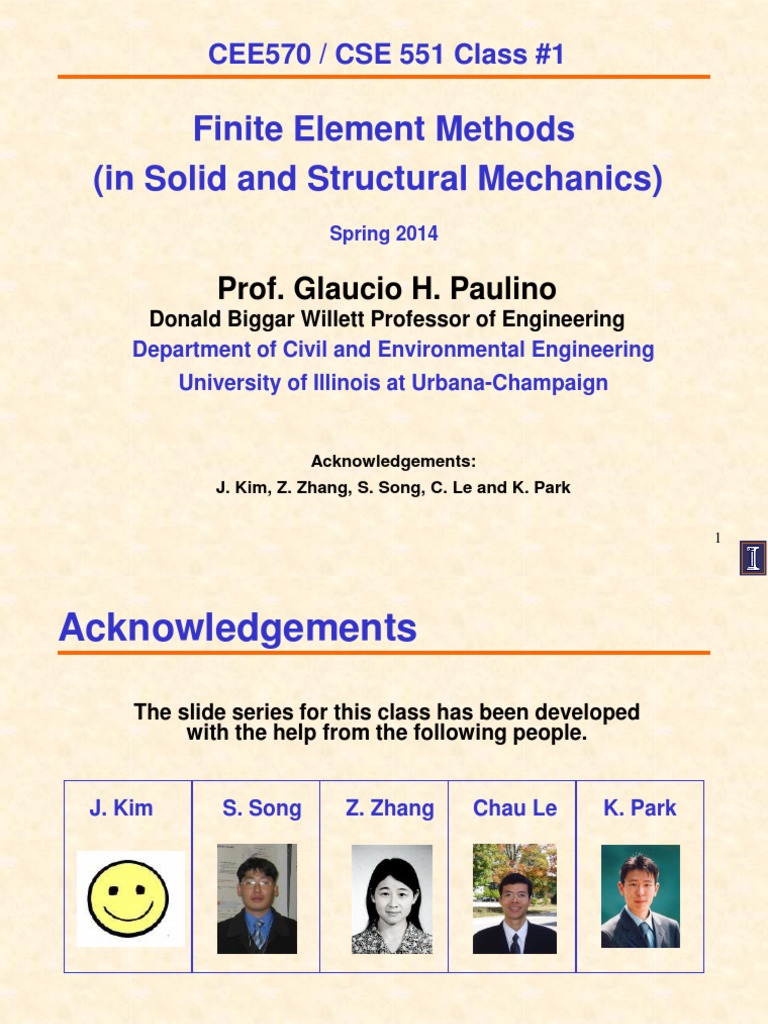 CEE570 ppt1 Revised2014 | PDF | Finite Element Method | Materials