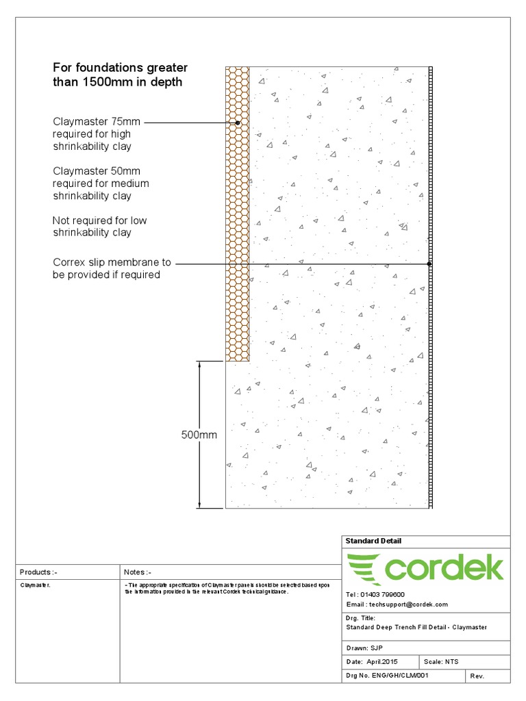 Ground Heave SD Claymaster Cordek Deep Trench Fill | PDF
