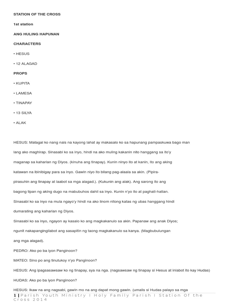 Station of The Cross Script | PDF