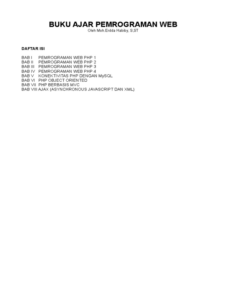 Pemrograman Web dengan PHP | PDF
