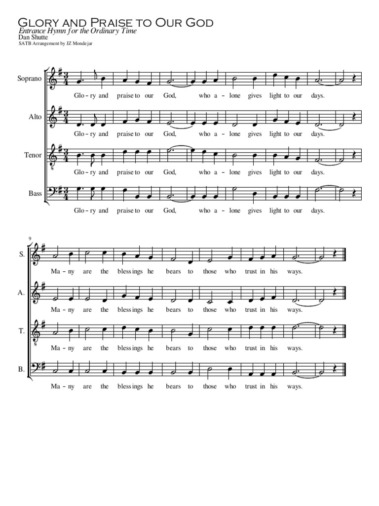 Glory and Praise To Our God | PDF | Music Based On The Bible | Musical ...