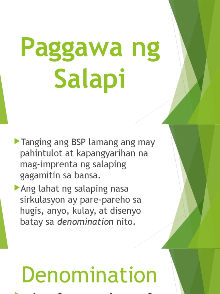 Paggawa NG Salapi | PDF