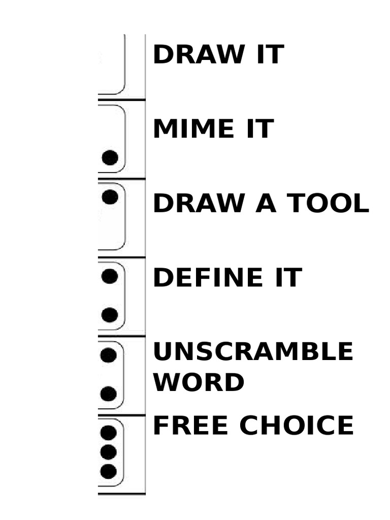Draw It Mime It Draw A Tool Define It: Unscramble Word | PDF