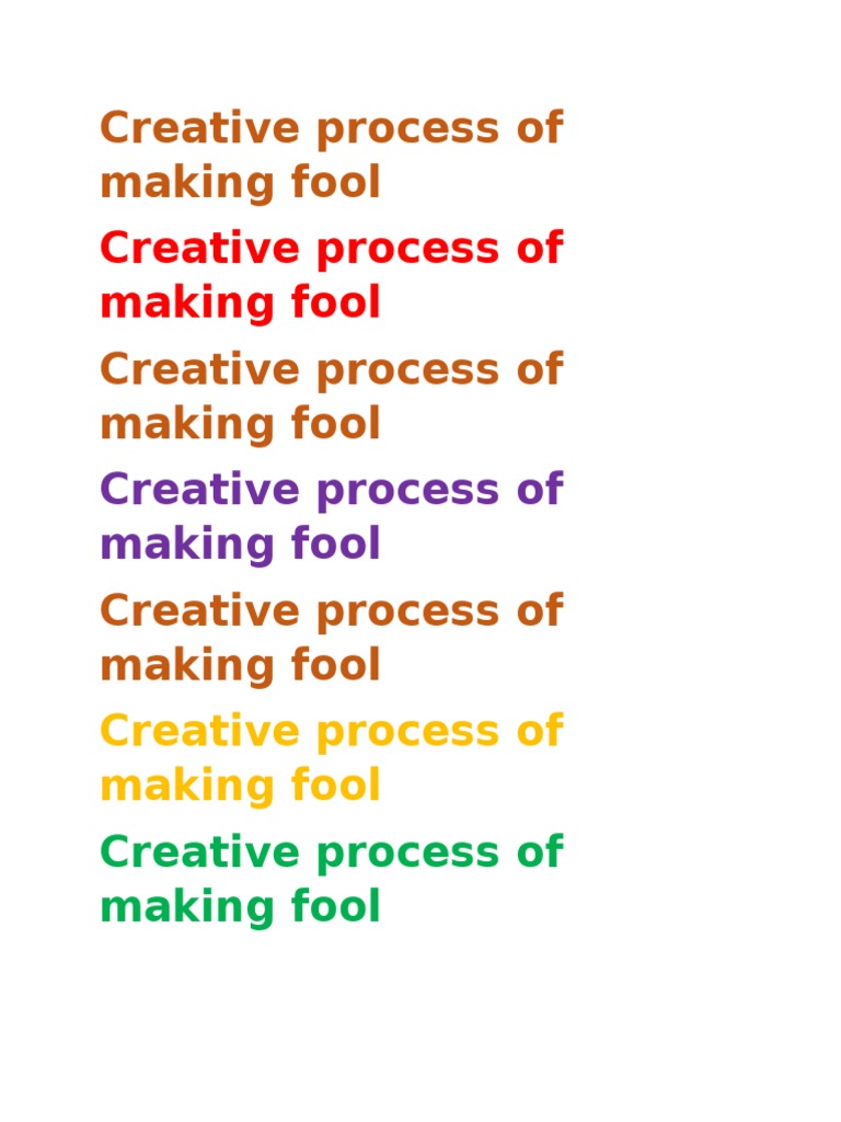 Creative Process of Making Fool | PDF | Art