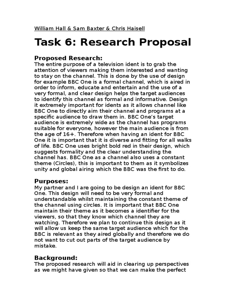 Research Proposal | PDF | Survey Methodology | Target Audience