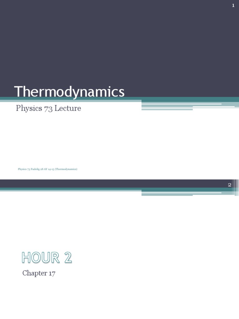 Thermodynamics Lecture Guide | PDF | Temperature | Heat Transfer
