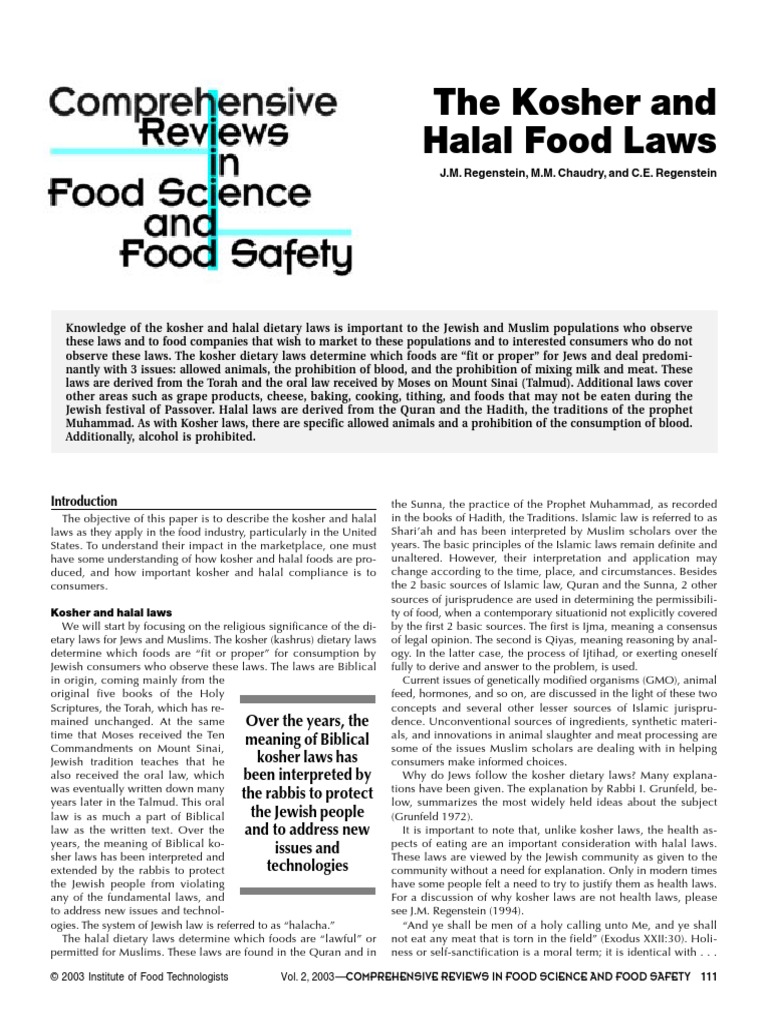 The Kosher and Halal Food Laws.pdf | Food And Drink | Food & Wine ...