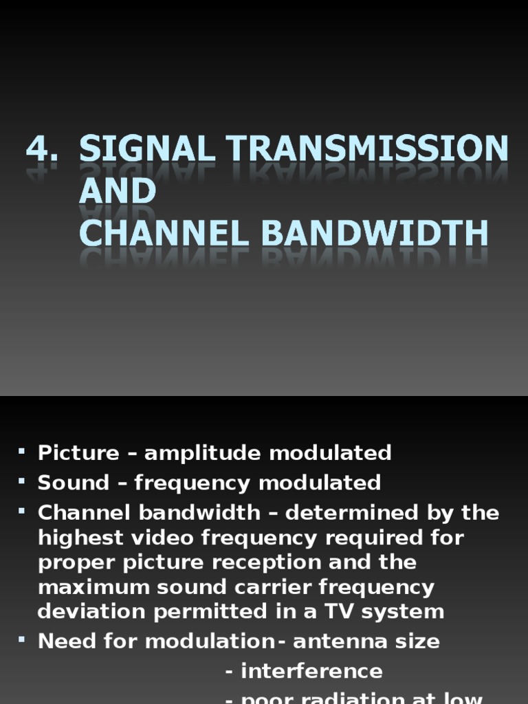 Signal Transmission & Channel Bandwidth | PDF | Frequency Modulation ...