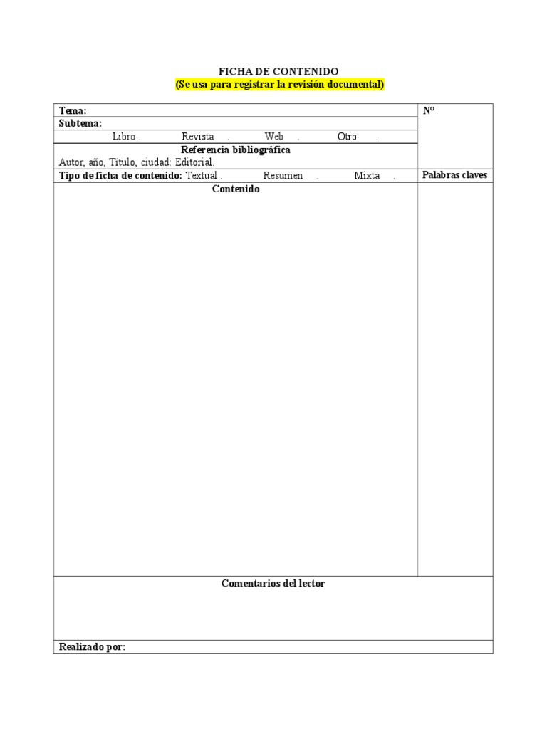 Formato Ficha de Contenido V3 | PDF