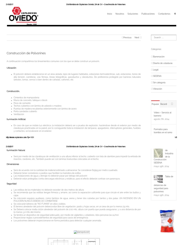 Distribuidora de Explosivos Oviedo, SA de CV - Construcción de ...