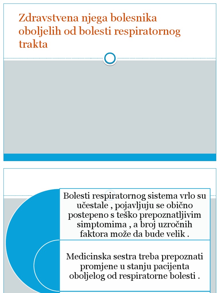 Zdravstvena Njega Bolesnika Oboljelih Od Bolesti Respiratornog Trakta