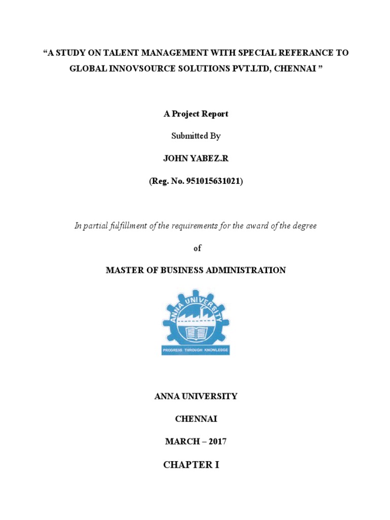 A Study On Talent Management With Special Referance To Global ...