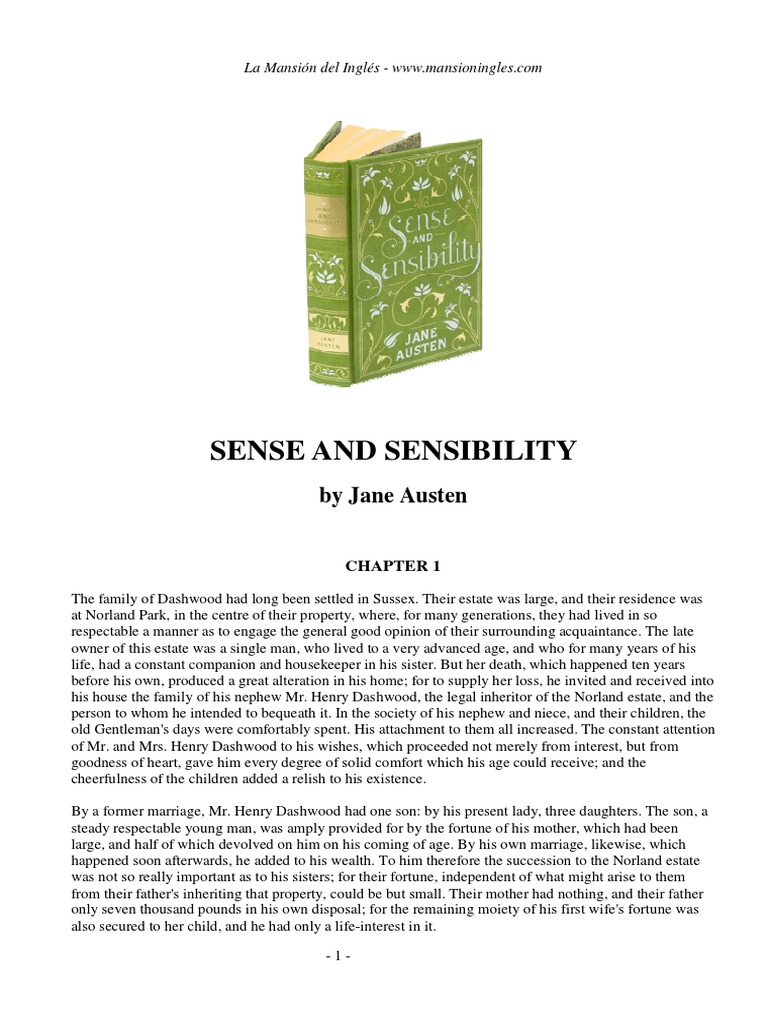Sense and Sensibility: by Jane Austen | PDF | Elinor Dashwood