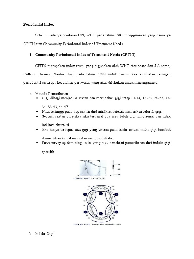 Indeks Periodontal CPITN dan CPI | PDF | Pengembangan Diri | Sains ...