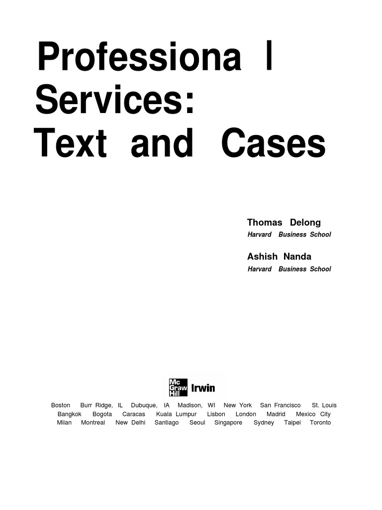 Professional Services Text and Cases - 10p | PDF | Strategic Management ...