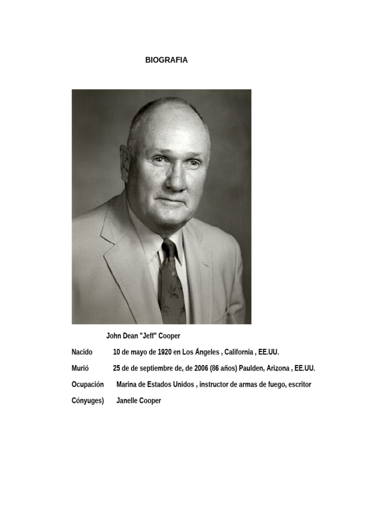 Biografia de Jeff Cooper | PDF | Armas de proyectiles | Armas de fuego