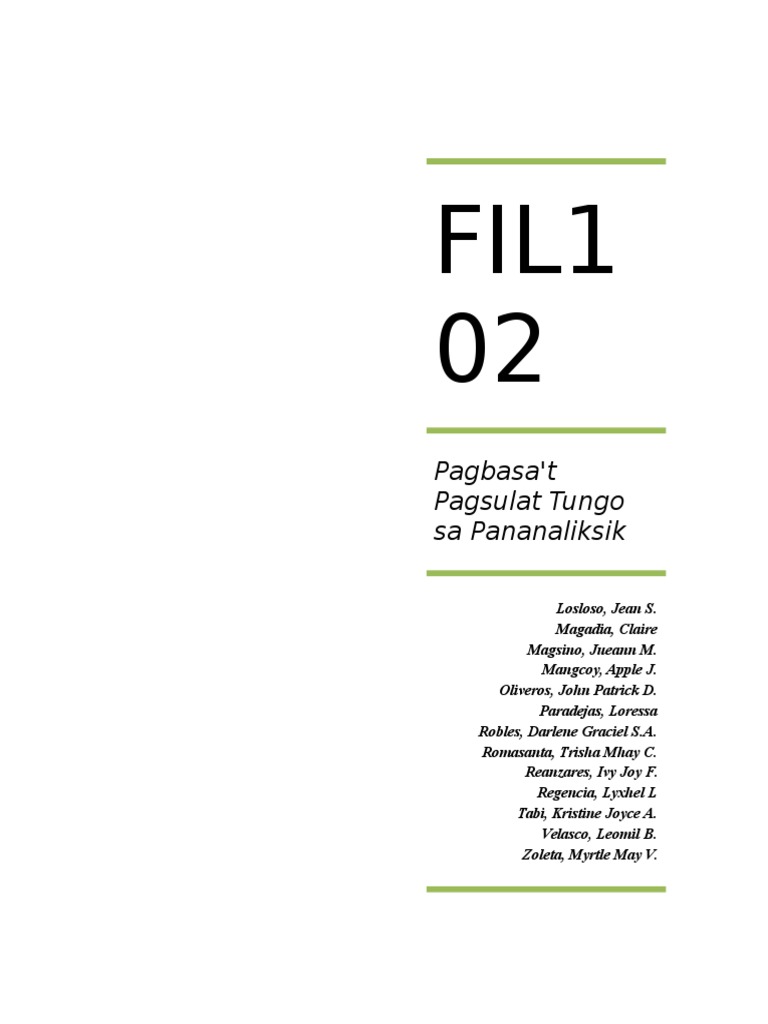 Filipino Report | PDF