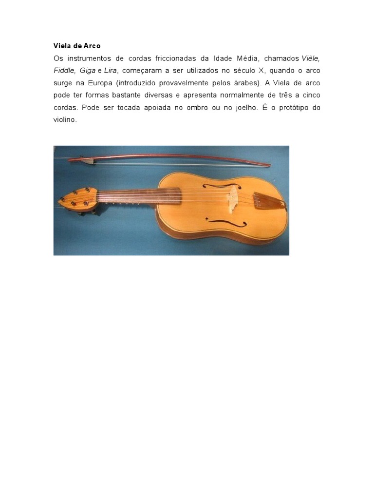 Viela de Arco: Instrumento Medieval | PDF | Arte