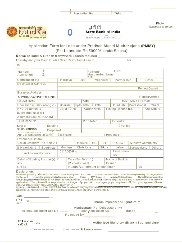 Sbi-sme-mudra Application Forms (1) | Identity Document | Banking