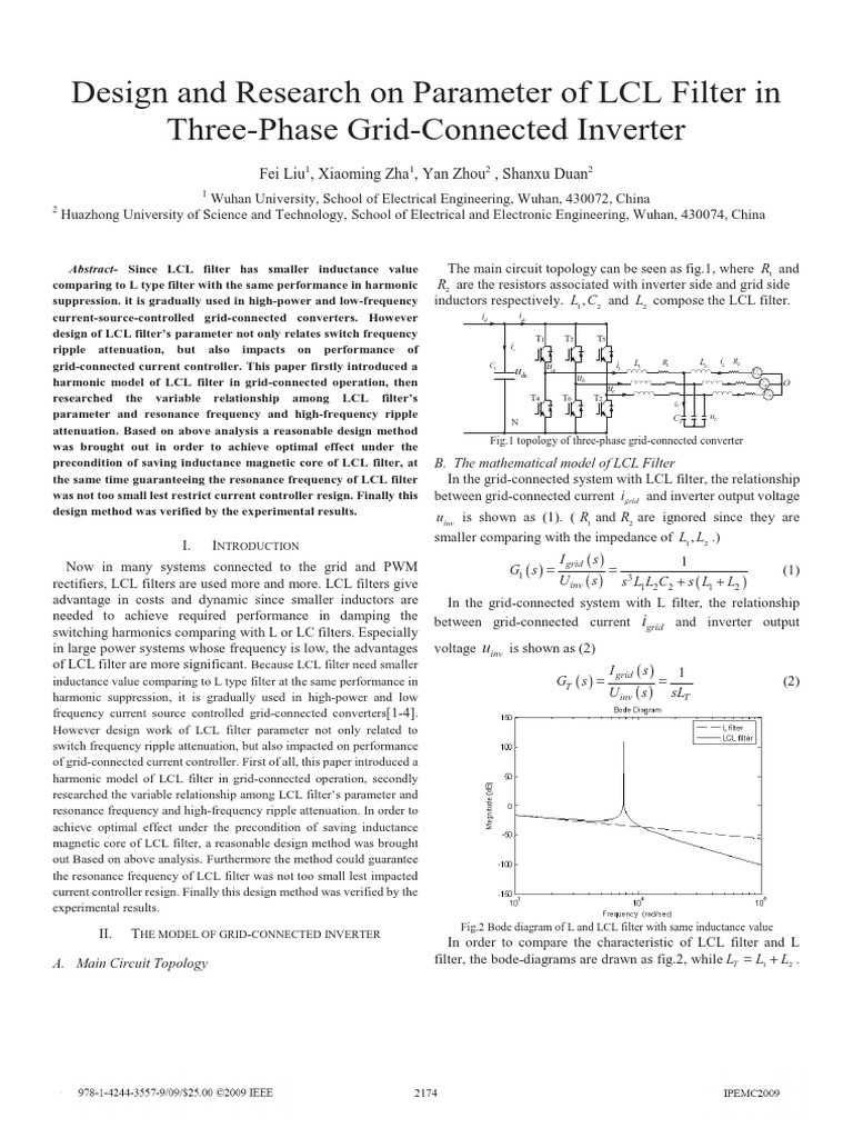 LCL Filter Design for Three-Phase Inverter | PDF | Electronic Filter ...