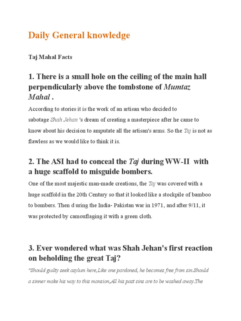 Daily General Knowledge | PDF