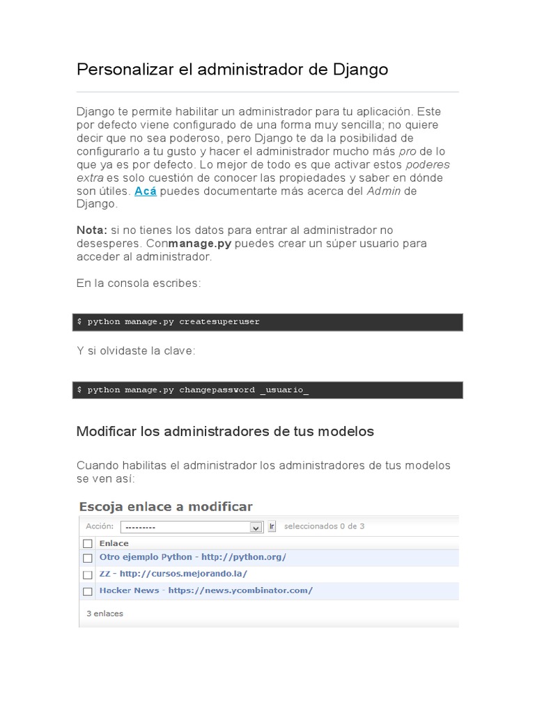05 - Personalizar El Administrador de Django | PDF | Áreas de informática | Software