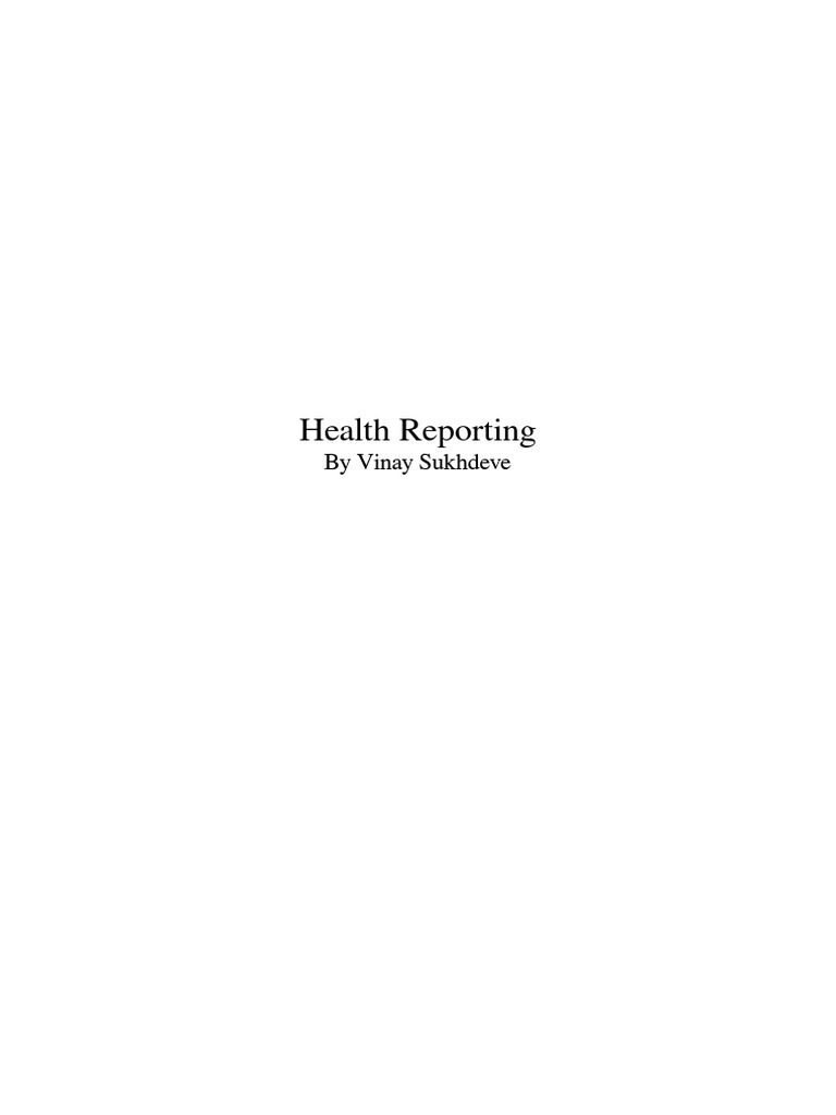 Health Reporting | PDF | World Health Organization | Medical Humanities
