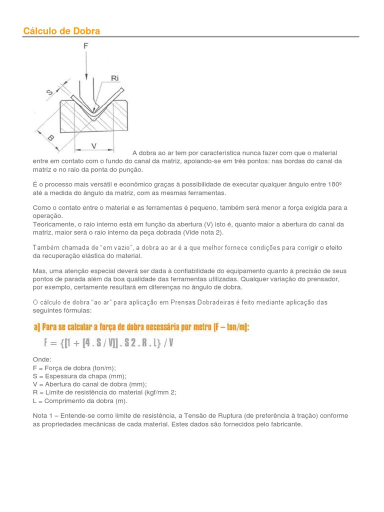 Cálculo de Dobra de Chapas | PDF