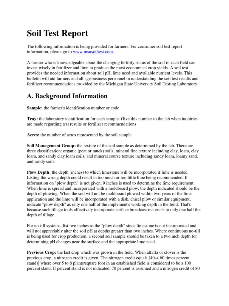 Soil Test | PDF | Soil Fertility | Soil