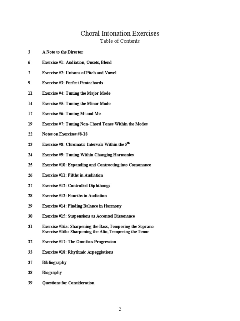 Choral Intonation Exercises Sampler | PDF