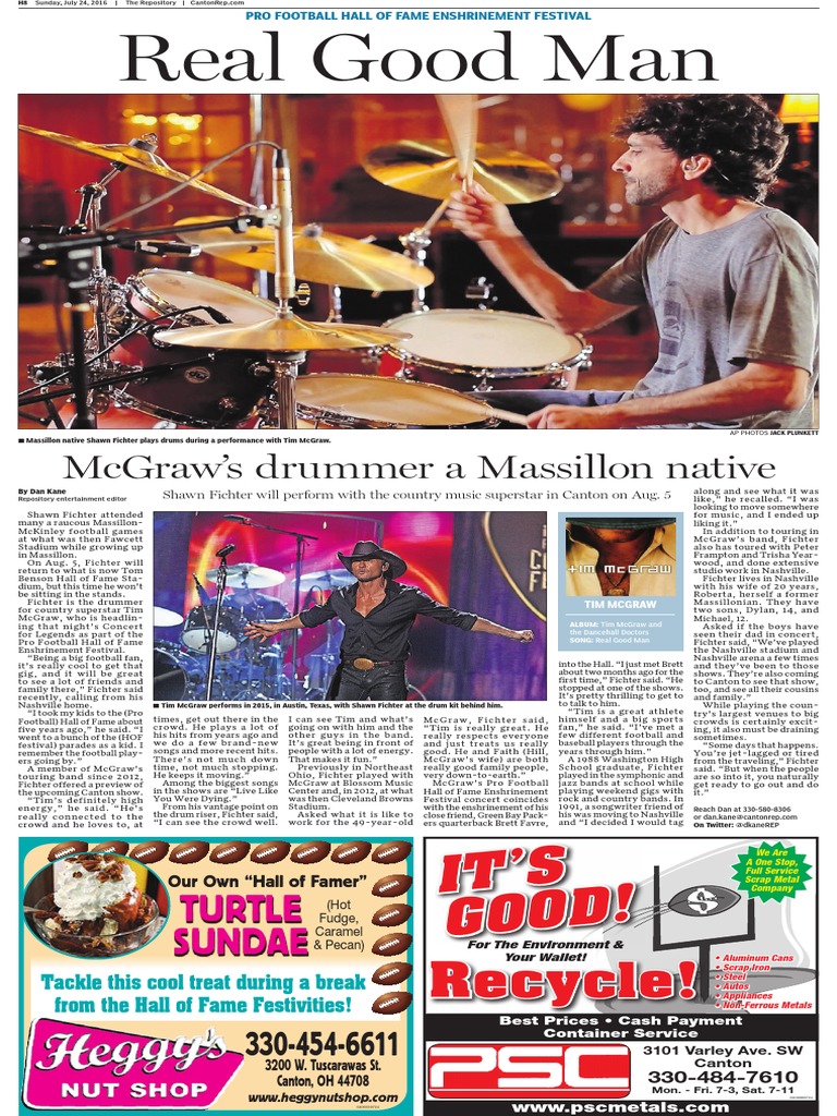 Real Good Man: Mcgraw'S Drummer A Massillon Native | PDF | Scrap | Leisure