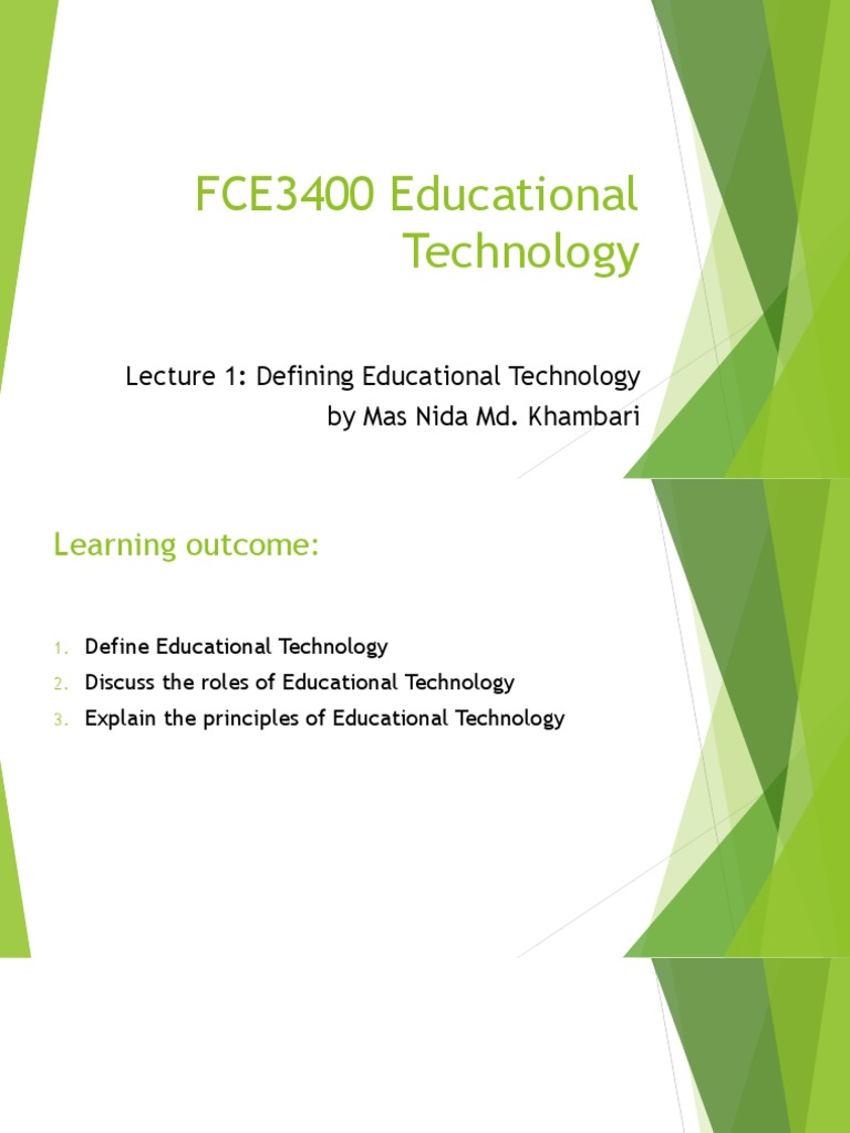 Lecture 1 Defining Educational Technology | PDF | Educational ...