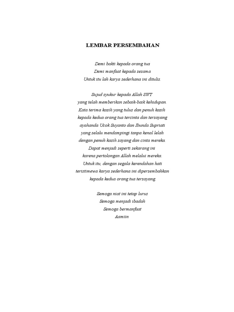 Lembar Persembahan | PDF