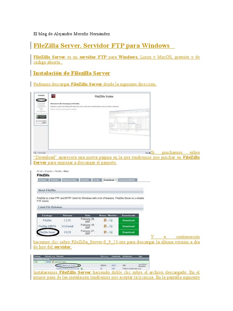 Manual Filezilla Server | PDF | Servidor (Computación) | Dirección IP
