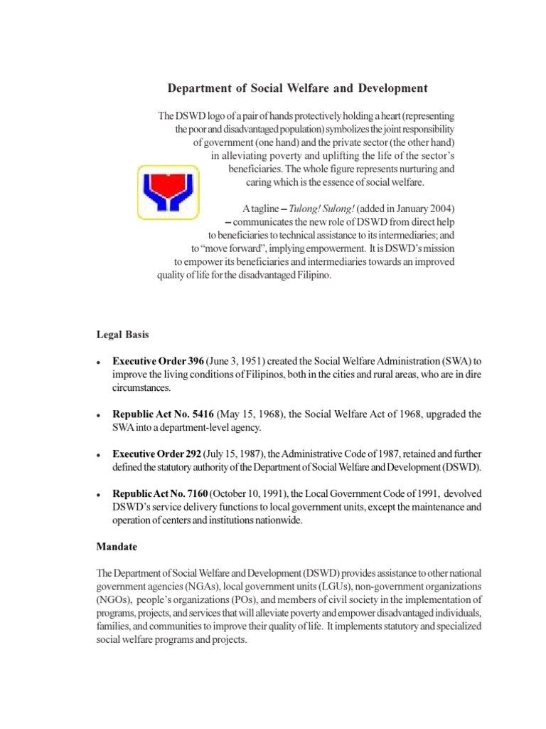 dswd.pdf | Social Protection | Non Governmental Organization