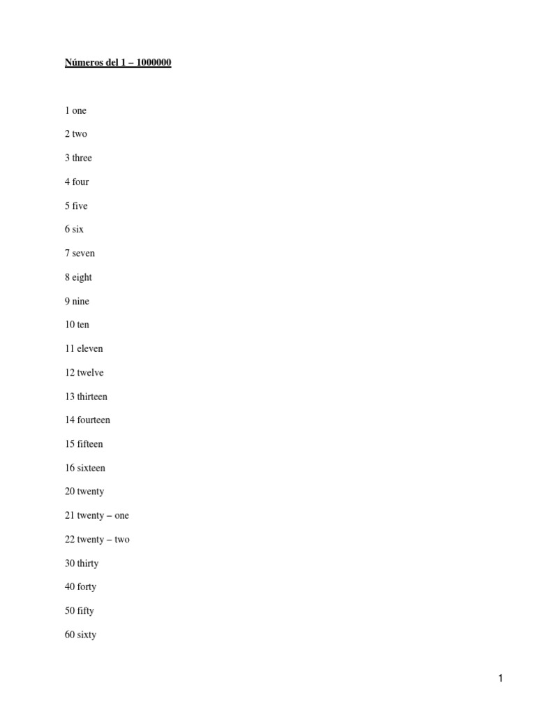Números y gramática en inglés | PDF | Plural | Verbo