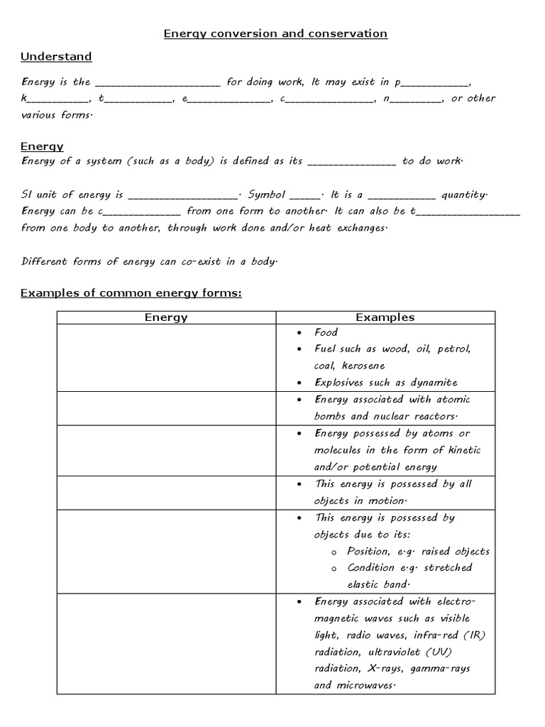 Energy Conversion and Conservation Explained | PDF | Fuels | Radiation