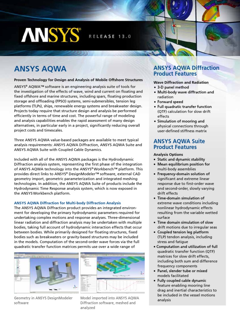 Ansys Aqwa Brochure PDF | PDF | Matrix (Mathematics) | Structural Analysis
