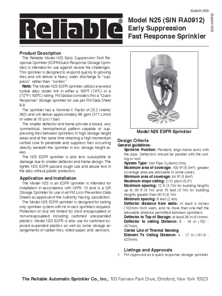 n25 Esfr k25 Ingles | PDF | Fire Sprinkler System | Building Engineering