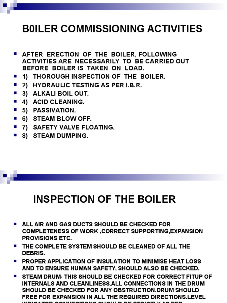 Boiler Commissioning Activities | PDF | Boiler | Acid