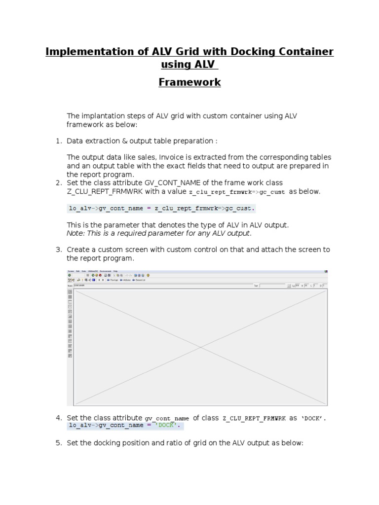ALV Grid Docking Container Setup Guide | PDF