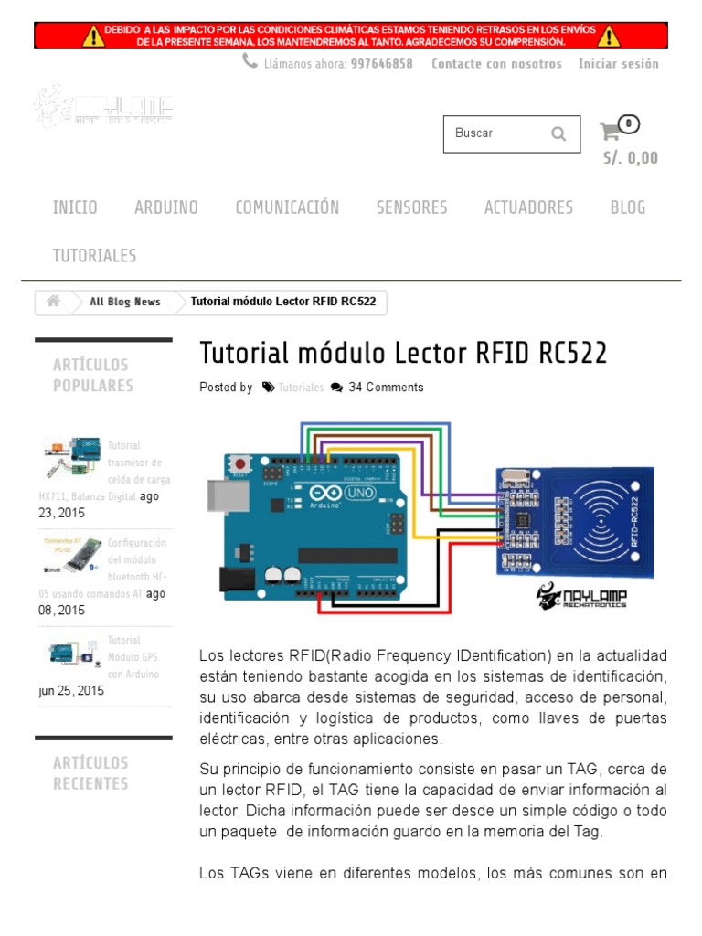 Tutorial módulo Lector RFID RC522 | PDF | Identificación de frecuencia ...